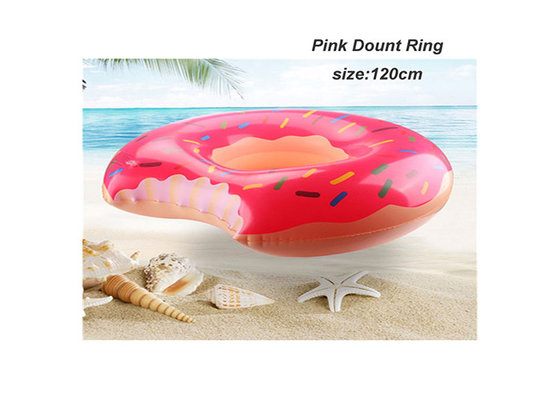 0.6KG PVC Doughnut Float With Inflatable Lovely Pink Donut Ring Float For Summer