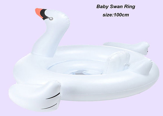 0.25mm PVC Toy With Inflatable Swimming Pool Floats White Swan Ring Float