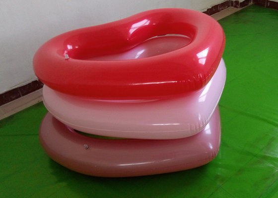 Pink Fun Floats For Swimming Pools , Red Love Heart Swimming Pool Float Raft