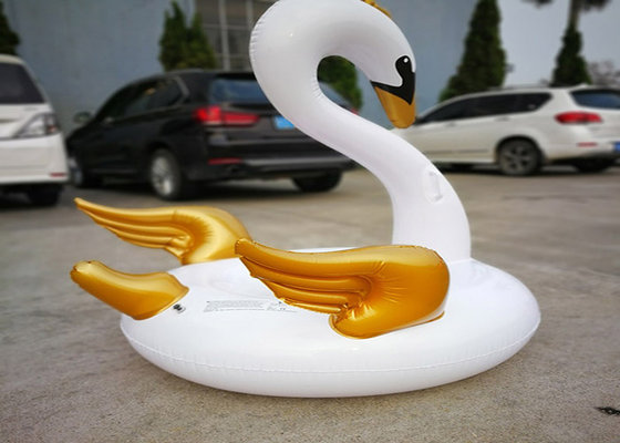 Water Swimming Swan Inflatable Floating Toys with Golden Wing 180cm