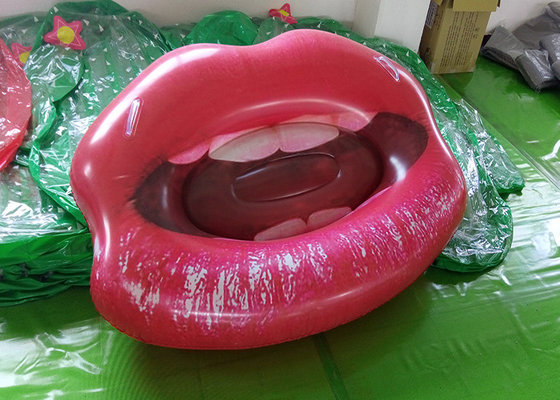 Red Lip Plastic Pool Floats , Swimming Pool Kids Inflatable Float