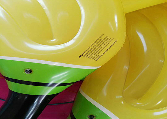 Red / Pink Ride On Float 180x60cms , PVC Yellow Inflatable Banana Pool Toy