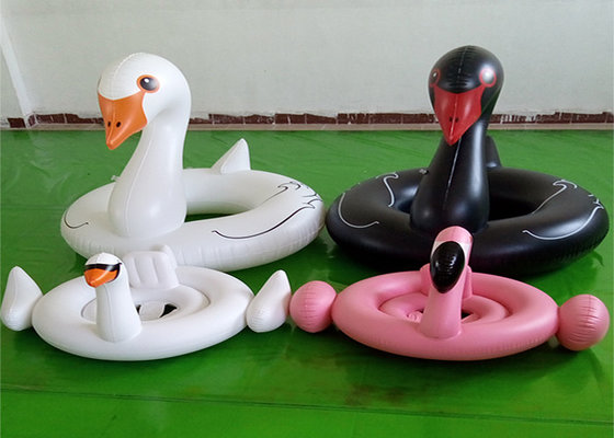 CE cheap PVC slice lounge swimming custom inflatable toy black swan ring float