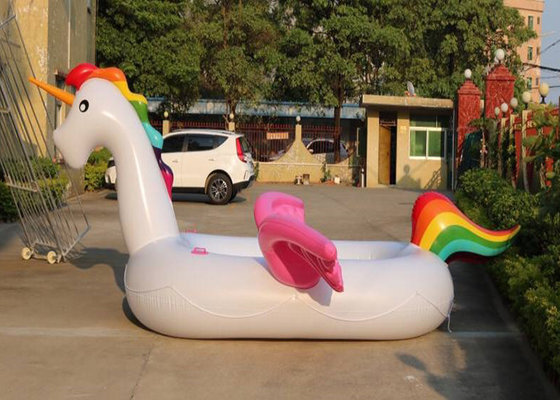 Colorful Giant Unicorn Float , Flamingo Inflatable Swimming Pool Floats 500*450*220cm
