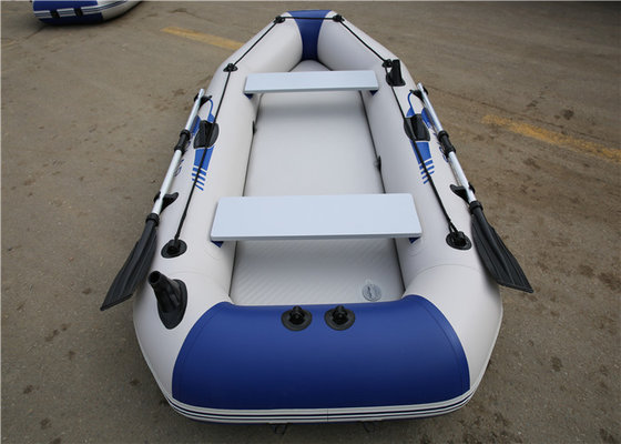 2.6m Air Deck Floor Inflatable Fishing Boats PVC Boat For 3 - 4 Persons