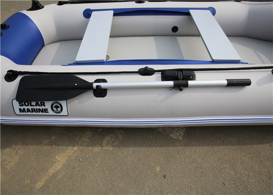 White / Blue Inflatable Fishing Kayak Rowing Boat With 4HP Motor 25kg