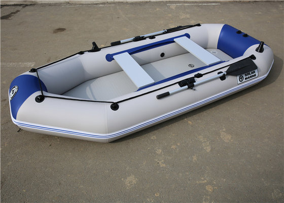 White / Blue Inflatable Fishing Kayak Rowing Boat With 4HP Motor 25kg