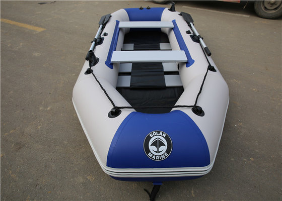 White / Blue Inflatable Fishing Kayak Rowing Boat With 4HP Motor 25kg