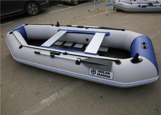 White / Blue Inflatable Fishing Kayak Rowing Boat With 4HP Motor 25kg