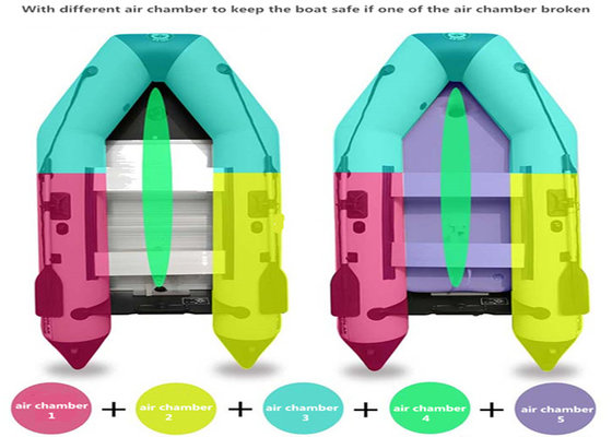 3m PVC Inflatable Row Boat Anti - Collision Rubber Boat For 4 - 5 People