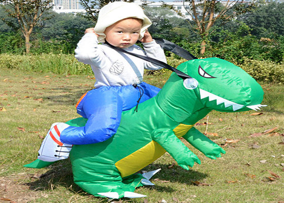 Dinosaur Costume Suit Children'S Inflatable Garden Toys , Green / Yellow Inflatable Baby Toys