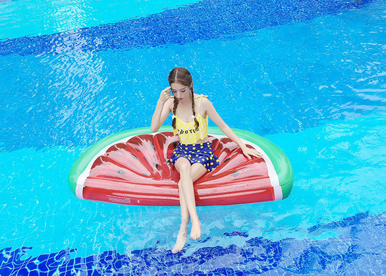 Eco-friendly PVC Inflatable Pool Bed , Red Watermelon Slice Pool Float for Hot Summer