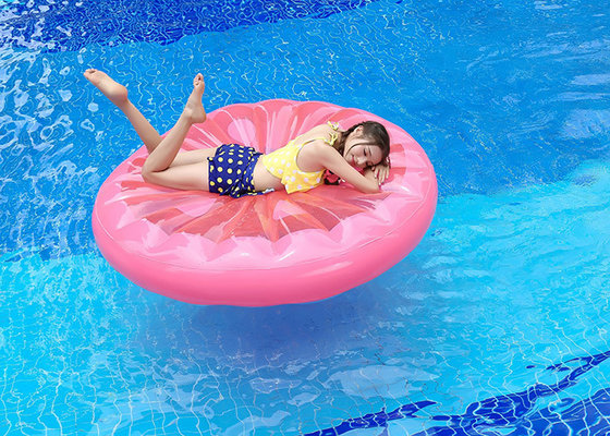 Pink Lemon Inflatable Floats For Swimming Pools Retail Displays 0.25mm PVC