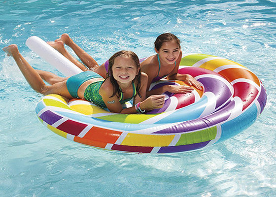 Adults Sweet Candy Inflatable Water Floats with Rainbow Printing