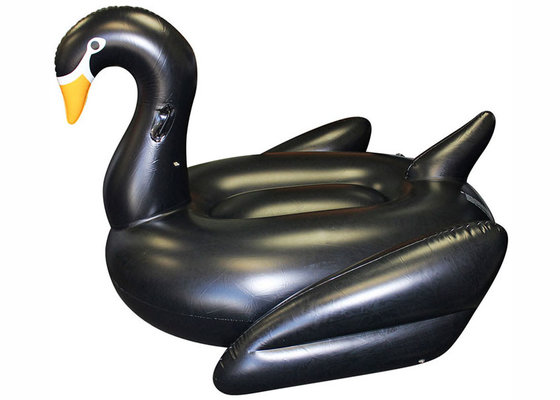 Black Inflatable Water Toy 190*120cm , 3.0kg Inflatable Swan Pool Float PVC Material