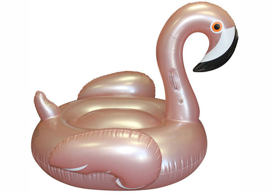 Rose Golden / Pink Inflatable Pool Floats For Adults , Giant Summer Flamingo Pool Toy