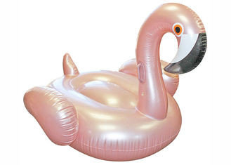 Rose Golden / Pink Inflatable Pool Floats For Adults , Giant Summer Flamingo Pool Toy