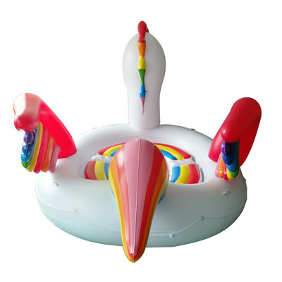 Rainbow Unicorn Buoy Swimming Pool Floats 0.47mm PVC 6 People Support CE Approval