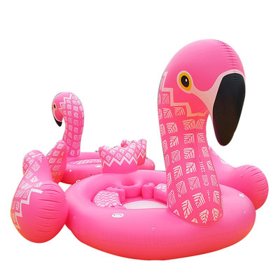 0.47mm PVC Printing Inflatable Flamingo Pool Float , Pink Flamingo Pool Toy