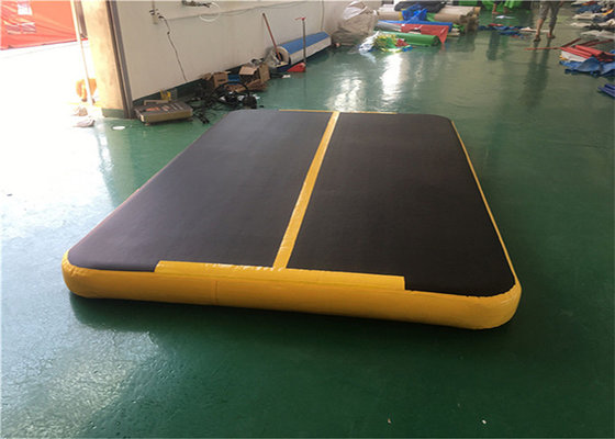 0.9mm DWF Giant Inflatable Air Track / Black Inflatable Gymnastics Mats 100kg