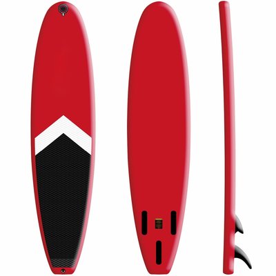 PVC Rainforced DWF 8ft Inflatable Surfboard 91ML Volume Red Color 10LB Net Weight