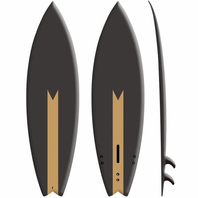 9LB 6'5" Fiberglass Stand Up Water Board For High Performance Surfing Black Color