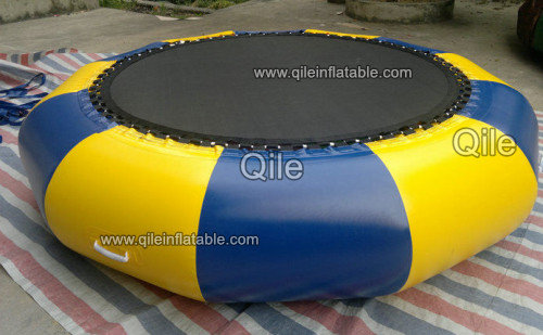 China Customized 0.9mm PVC Inflatable Floating Trampoline For Kids Games supplier