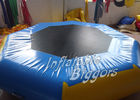 Blue Swimming Pool Floating Water Trampoline Inflatable Game For Rent
