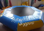 Blue Swimming Pool Floating Water Trampoline Inflatable Game For Rent