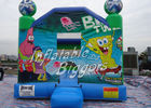 Sponge Bob Commercial Inflatable Bouncers / Green Blue Inflatable Amusement Park