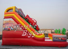 Orange Car Carton Kids Inflatable Slides Rentals For Kindergarten Amusement