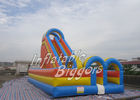 PVC Vinyl Orange Kids Inflatable Slide Jumping Bouncer , Giant Inflatable Slides