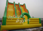 Large Double Lanes Kids Inflatable Slides Yellow , Amusement Park Inflatable