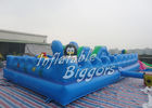 Bouncer House Kids Outdoor Inflatable Fun City For Playground Game , Blue