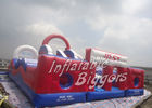 Kindergarten Promotion Red Giant Inflatable Slide Fun City For Commercial / Residential