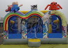 Cartoon Inflatable Combo Jumping Bounce Houses With Slide For Kids