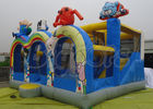 Cartoon Inflatable Combo Jumping Bounce Houses With Slide For Kids