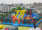 Outdoor Inflatable Fun City Giant Dinosaur Playground 0.55MM PVC For Children
