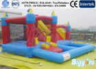 Commercial Inflatable Water Slide Bouncing Castle With A Water Pool For Kids Playing