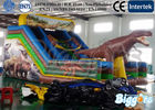 Lively Dinosaur Kids Inflatable Slides , Outdoor Bouncy Slide with Animals
