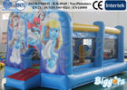 Waterproof Kids Inflatable Bouncy Castle Blue / Yellow with Obstacle Games
