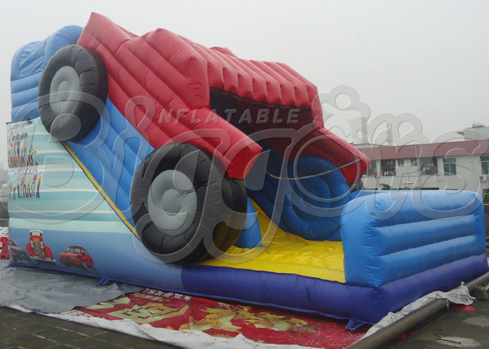 Giant Monster Truck Kids Inflatable Slides For Outdoor Playground Rentals