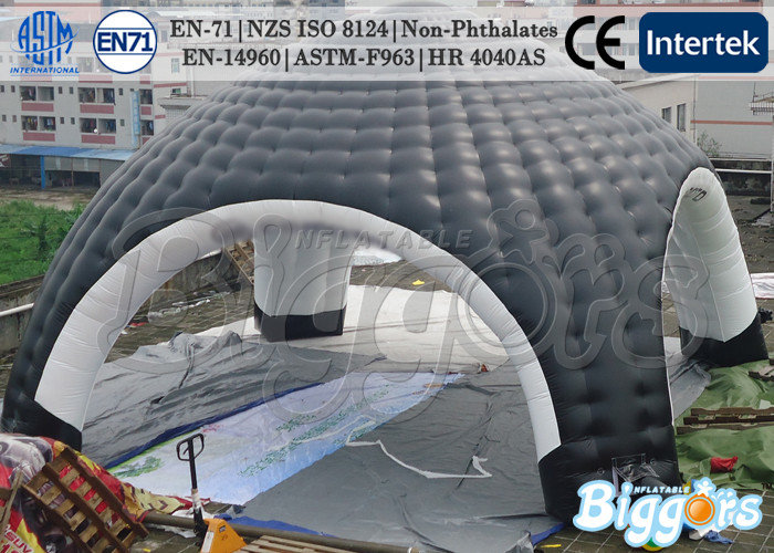 Black Safty Outdoor Event Inflatable Dome Tent With HR4040 Brazil OEM ODM