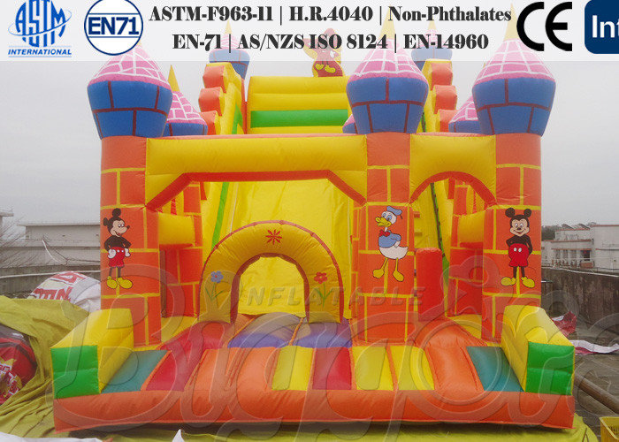 Mickey Mouse Kids Inflatable water slide Jumping Games Vinly / Tarpaulin