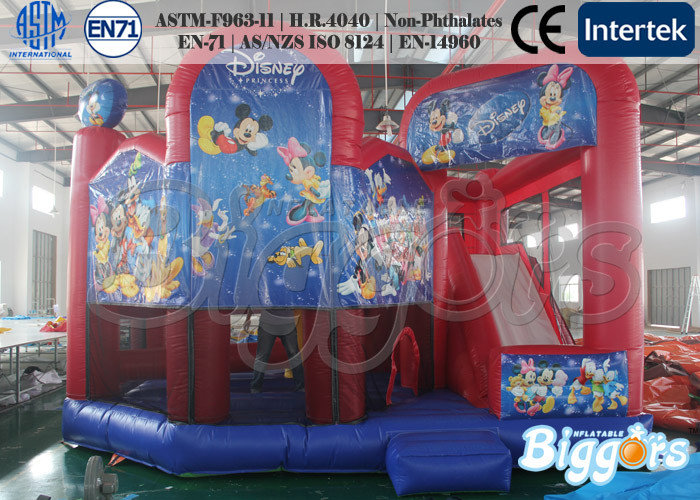 Mickey Mouse Inflatable Combo , Kids Birthday Gift Bouncy Castle with Slide