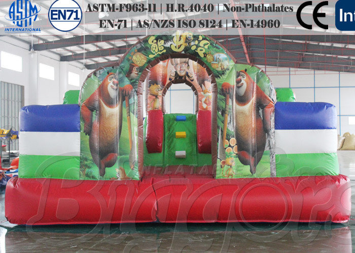 Boonie Bears Inflatable Fun City Jumper Bouncy Castle Combo Happy Cartoon
