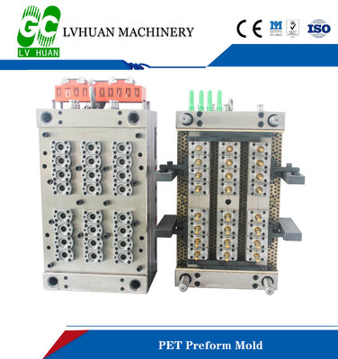 High Reliability PET Preform Mould 28mm Neck 32 Gram 24 Cavities Needle Valve