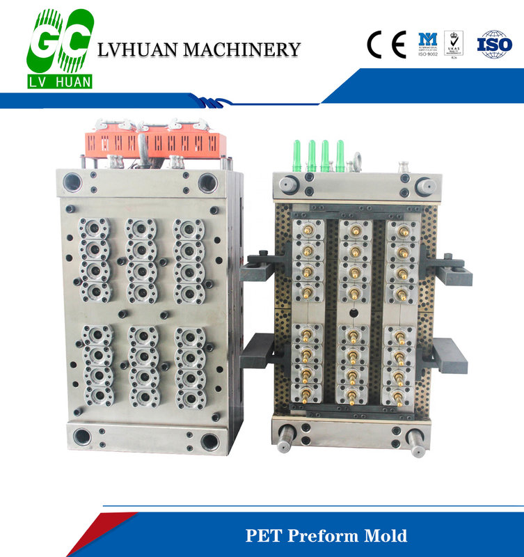High Reliability PET Preform Mould 28mm Neck 32 Gram 24 Cavities Needle Valve