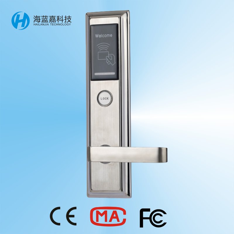 304 all stainless steel silvery high quality key card locks for hotels