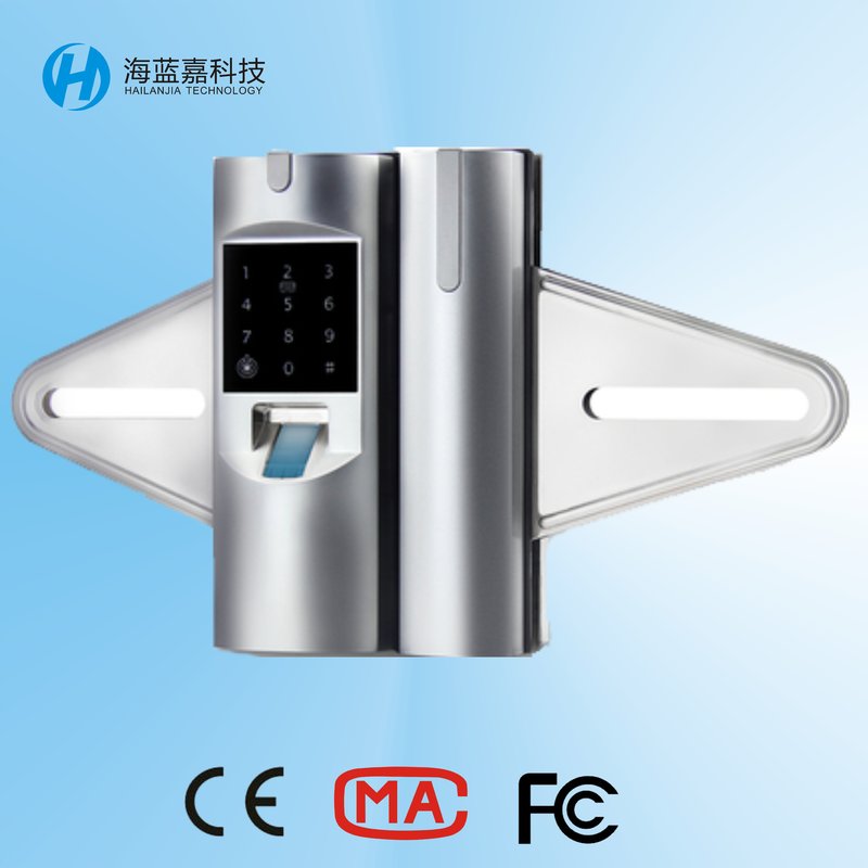 Price best seller zinc alloy silvery biometric glass door lock for office